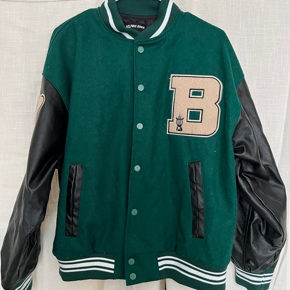 Aelfric Eden | Jackets & Coats | Aelfric Eden Bone Varsity Bomber ...